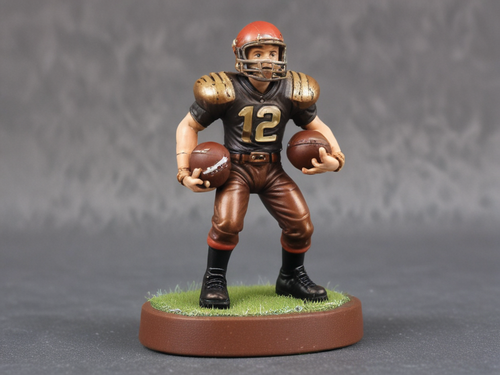 Subbuteo style steam punk American football player