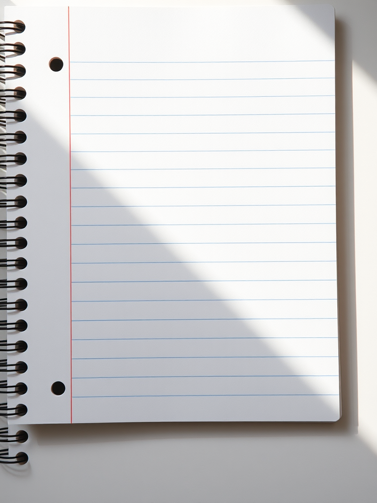 A Blank Notebook Page Awaiting Thoughts, Ideas, and Creative Inspiration