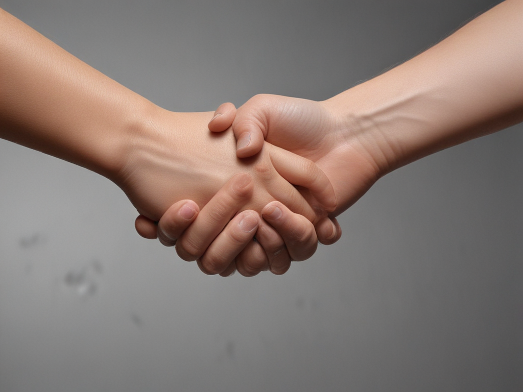 Two Hands Coming Together in a Symbolic Gesture of Unity and Trust