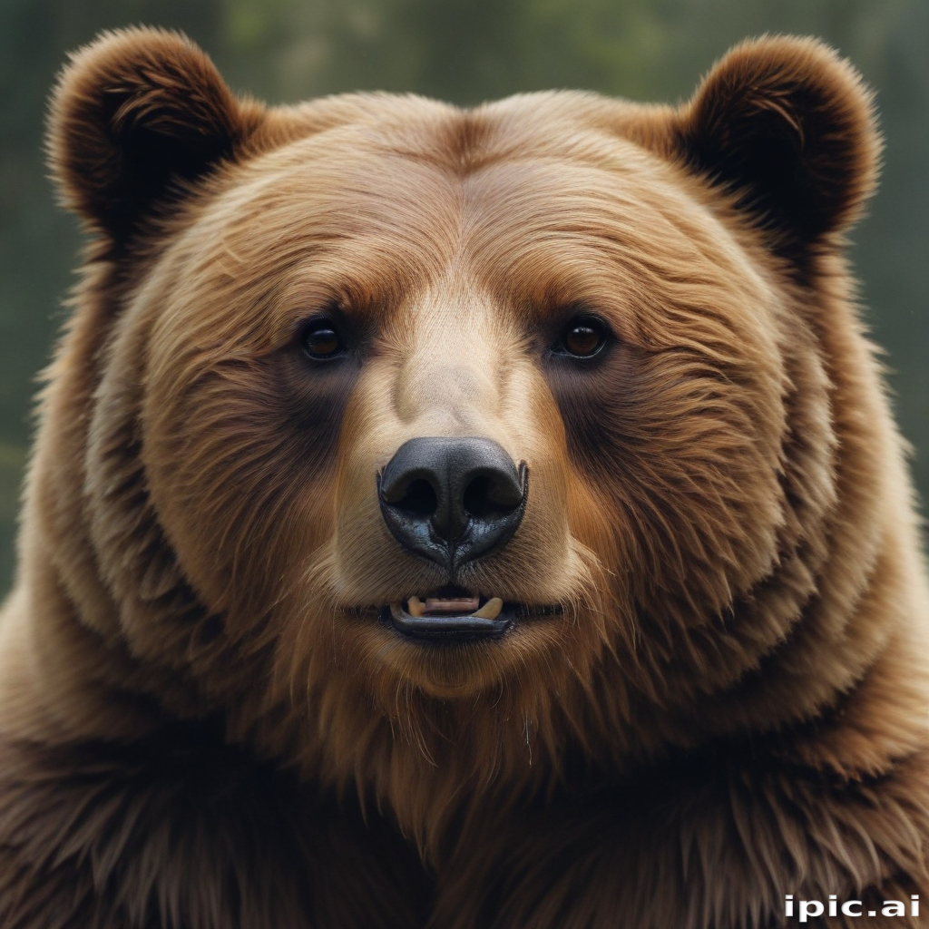 A Majestic Close-Up of a Grizzly Bear in Natural Habitat.