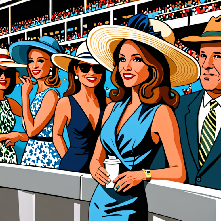 kentucky derby women in the stands cartoon