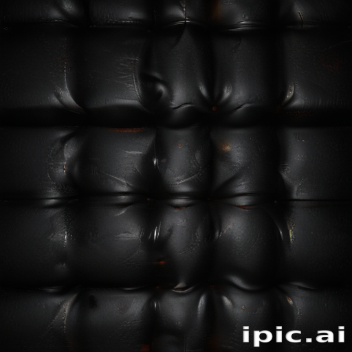 Close-Up View of a Textured Black Padded Surface with Dimples