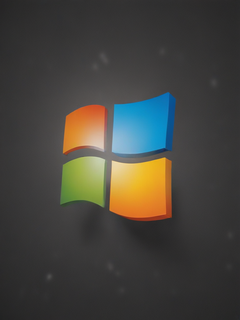 Colorful Windows Logo Displayed on a Dark Background with 3D Effect