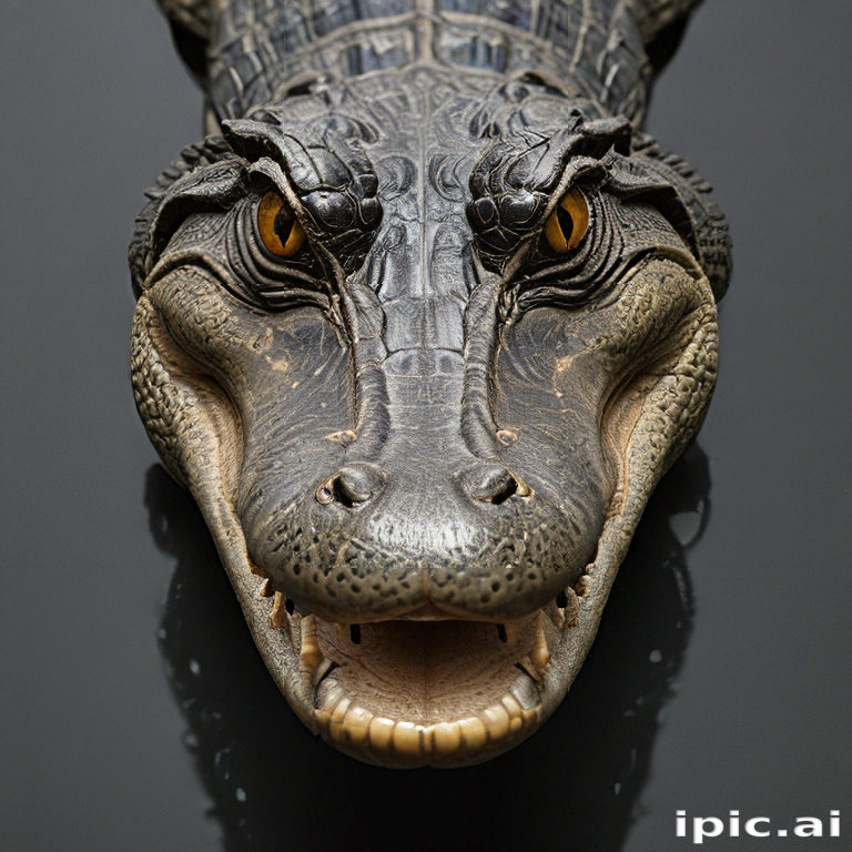 Close-Up Portrait of a Realistic Alligator with Intricate Texture and ...