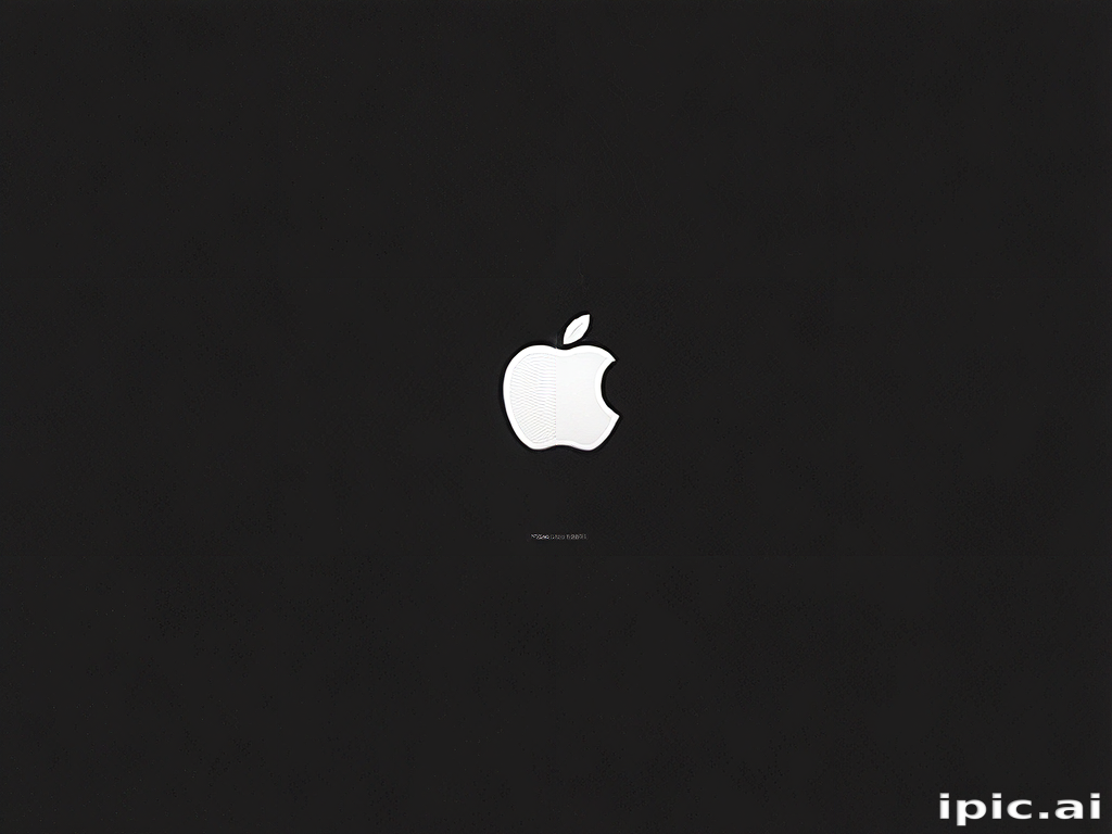 Iconic Apple Logo Illuminated Against a Dark Background in Minimalist Style
