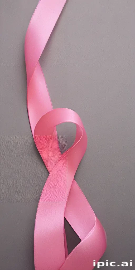 Graceful Twists of Soft Pink Ribbon Against a Subtle Gray Background