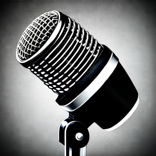 Microphone black and white 2d