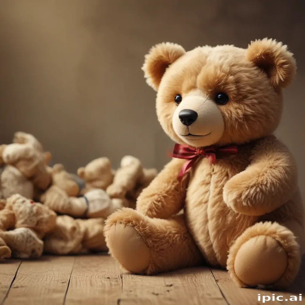A Cute and Cozy Teddy Bear Surrounded by Other Adorable Plush Friends.