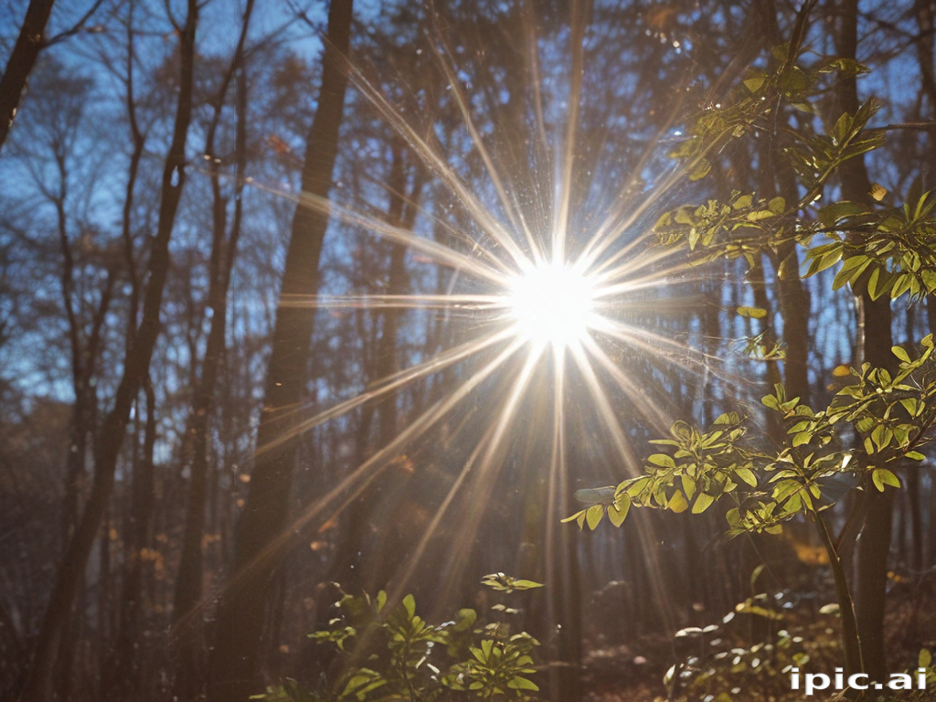 Sunlight Filtering Through Trees Creates a Beautiful Natural Starburst ...