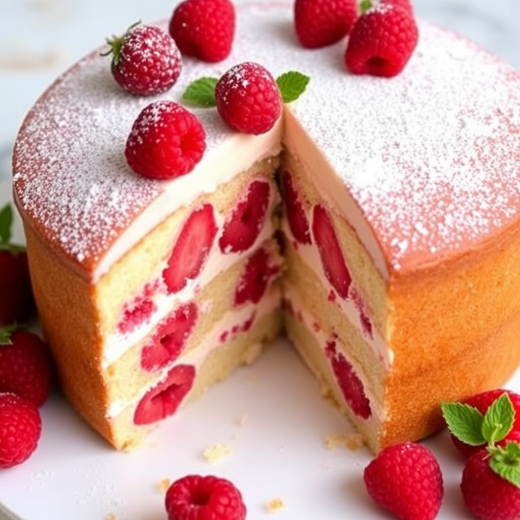 Delicious Layered Raspberry Cake with Fresh Berries and Creamy Frosting ...