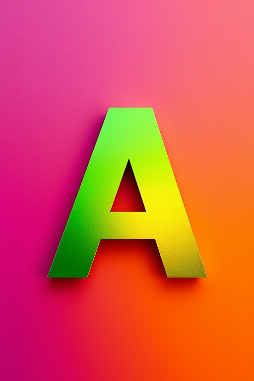 Vibrant and Colorful Letter A Against a Bright Gradient Background Design.