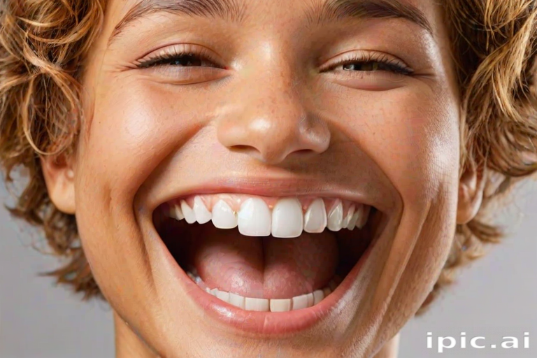 Joyful Young Person Smiling Brightly with a Radiant, Confident Expression