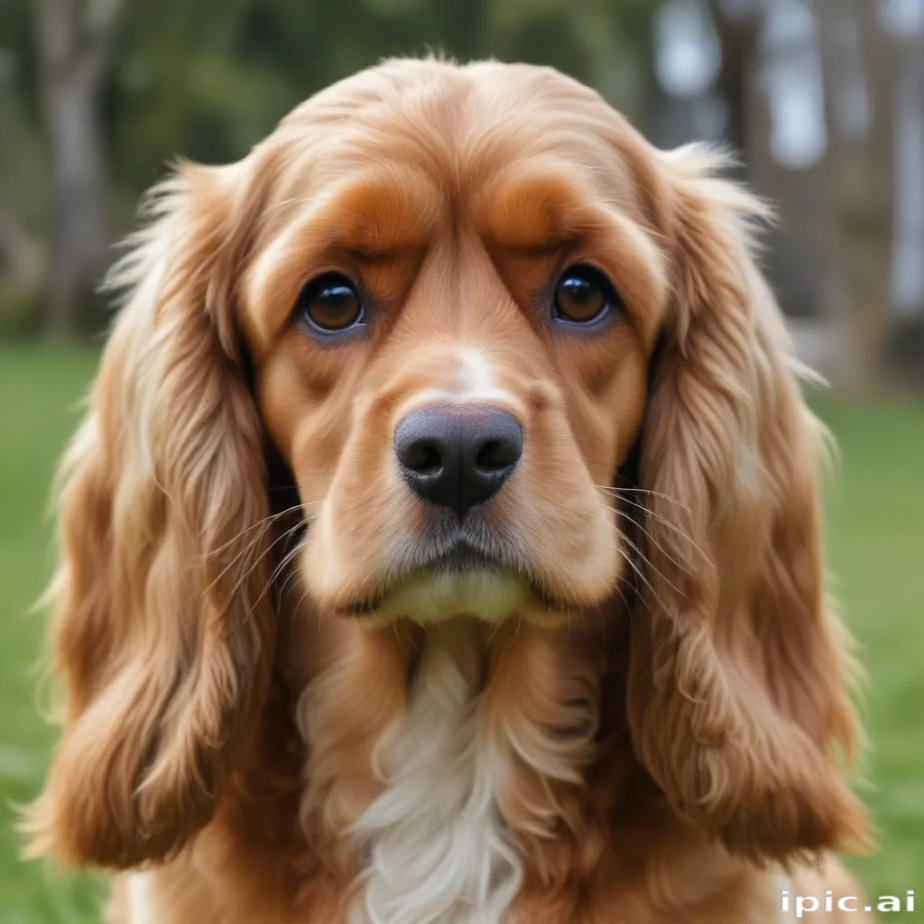A Beautiful Cocker Spaniel Dog with Fluffy Ears and Expressive Eyes.