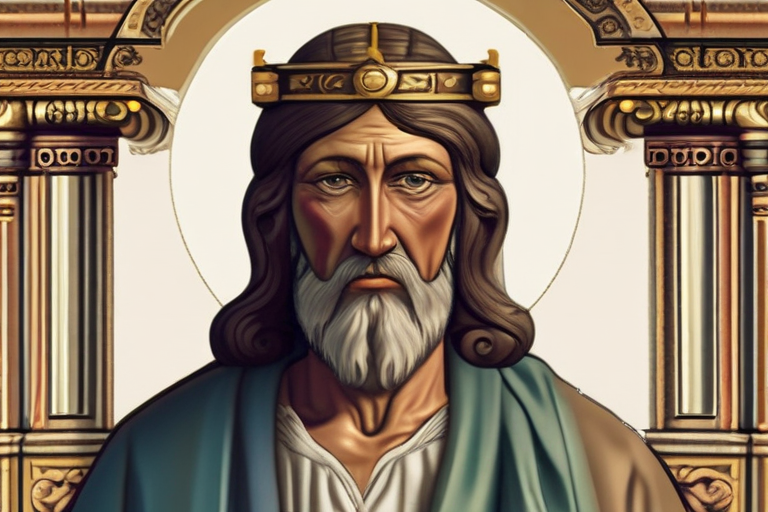 painting of Christus Rex in the style of Filipino Lippi