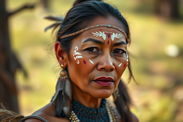 A Portrait of a Strong Indigenous Woman Embracing Her Cultural Heritage ...