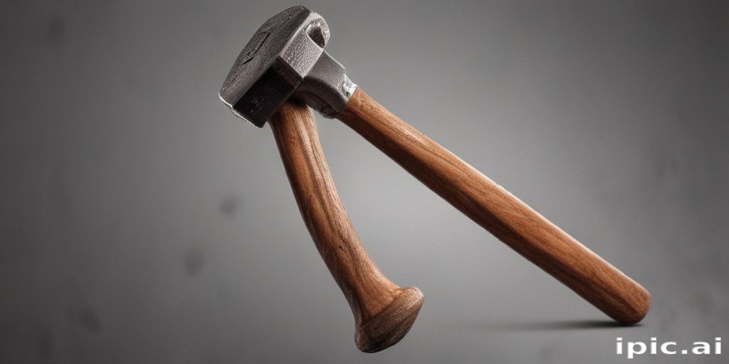 Classic Hammer with a Sturdy Wooden Handle for Various DIY Projects