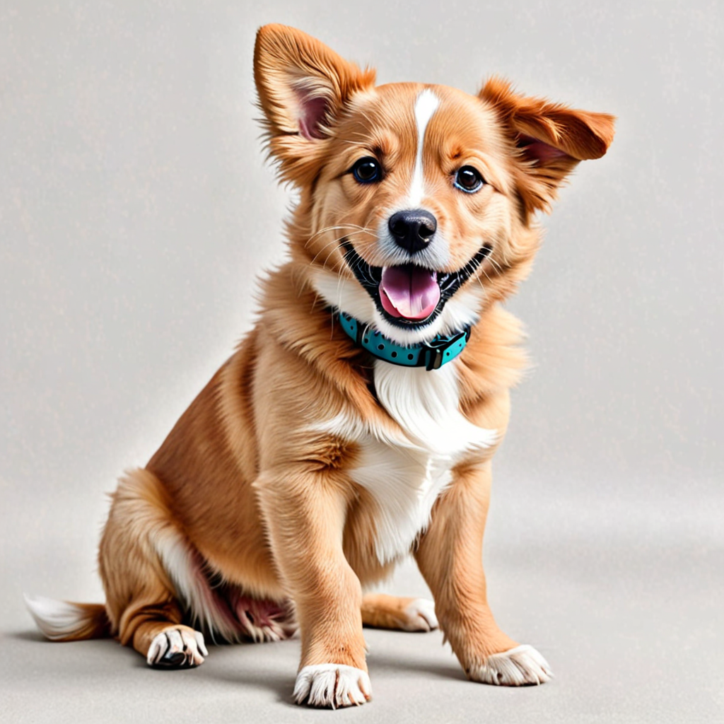 happy cute, 2 different dogs, playing, white background, realistic ...