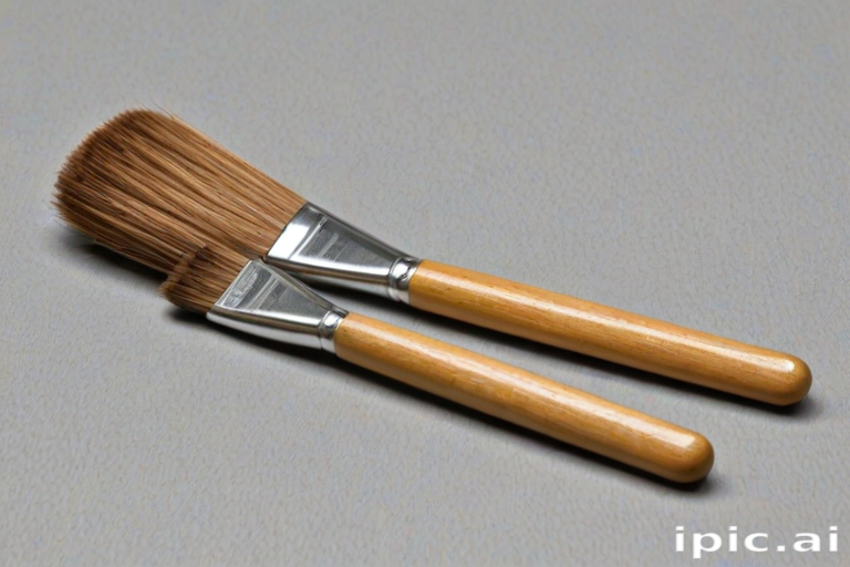 Two Art Brushes with Wooden Handles Ready for Creative Painting Projects