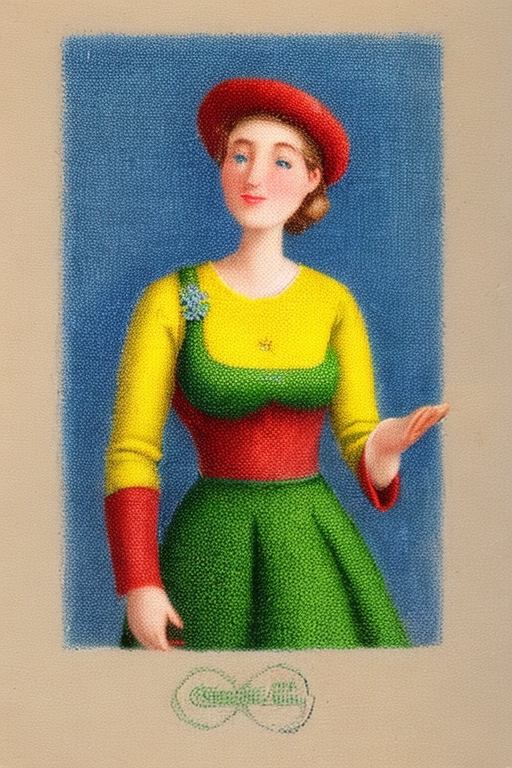 librarian tableau pointillisme