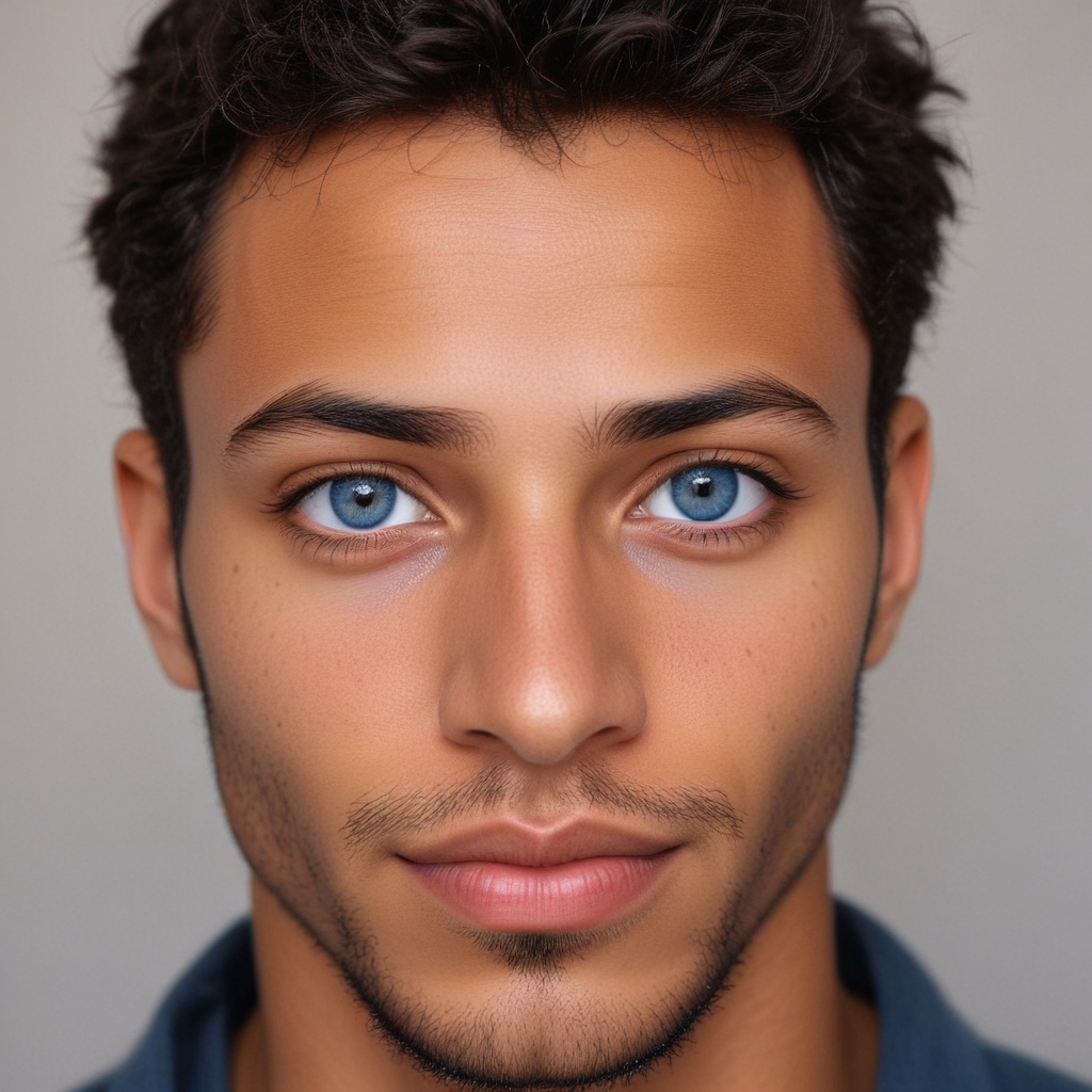 blue eyed mixed ethiopian indian arab armenian italian nordic man
