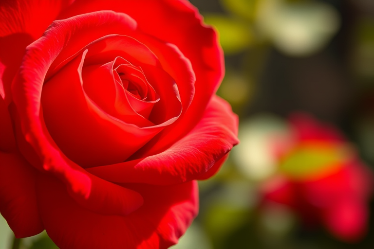 generate a high-resolution illustration of a single red rose with ...