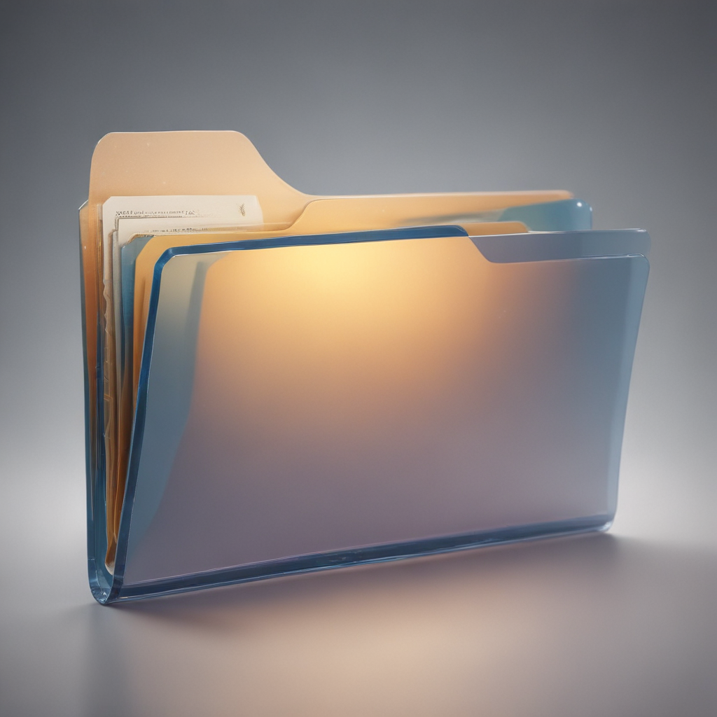 Organized Document Folder Displaying Important Papers and Files in Soft ...
