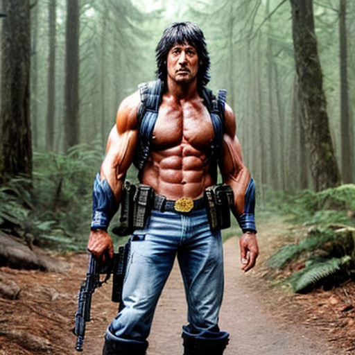 john rambo hiding from an alien queen