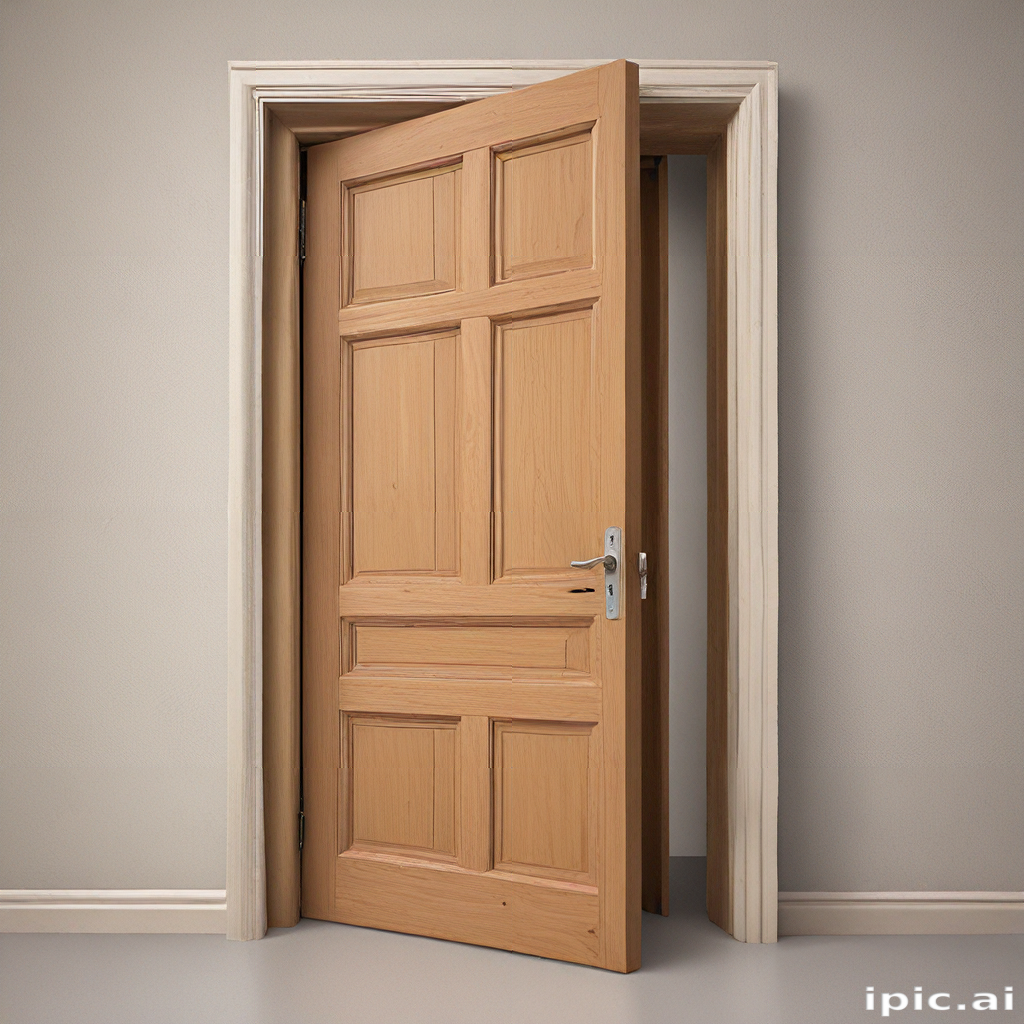 An Open Wooden Door Welcoming You into an Unseen Space Beyond
