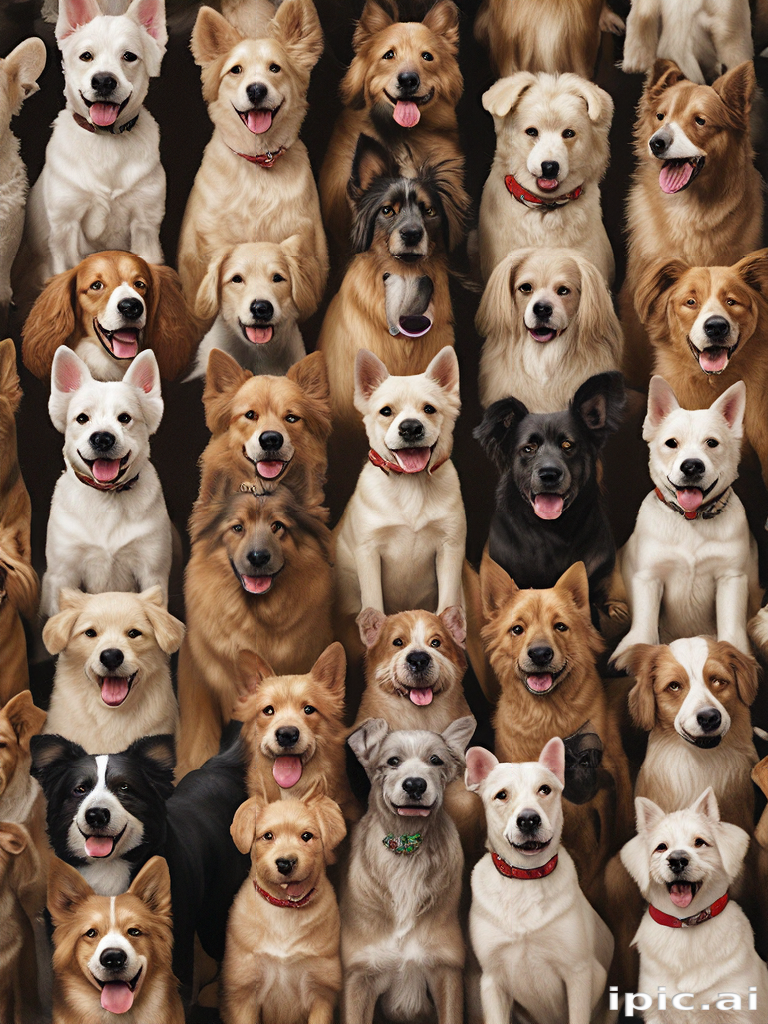 A Playful Gathering of Adorable Dogs Smiling Together in Harmony.