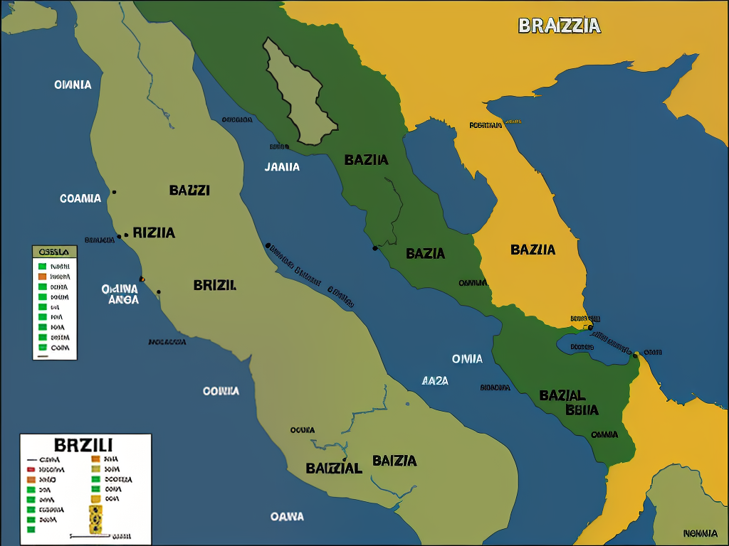 Map of Regions and Territories in the Fictional Land of Brazzia