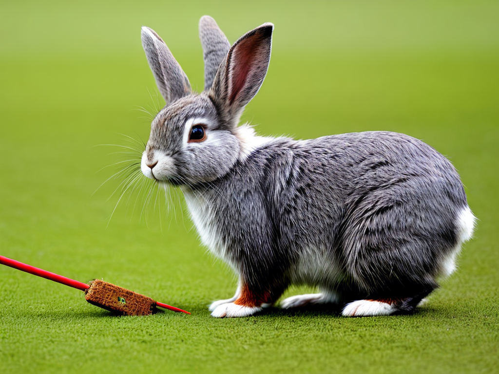 rabbit holding stick