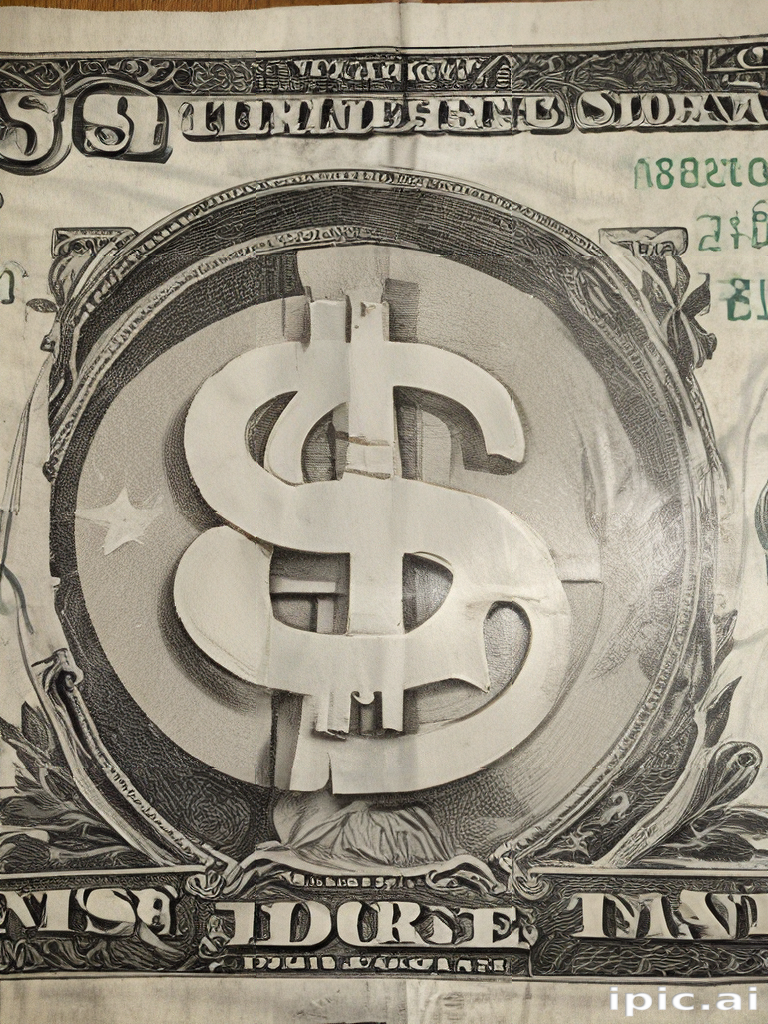 Artistic Representation of Dollar Bill Featuring Bold Dollar Sign Design