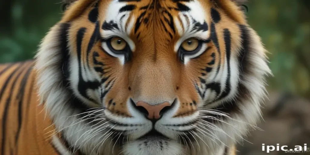 Majestic Close-Up of a Striking Tiger with Beautiful Orange Stripes