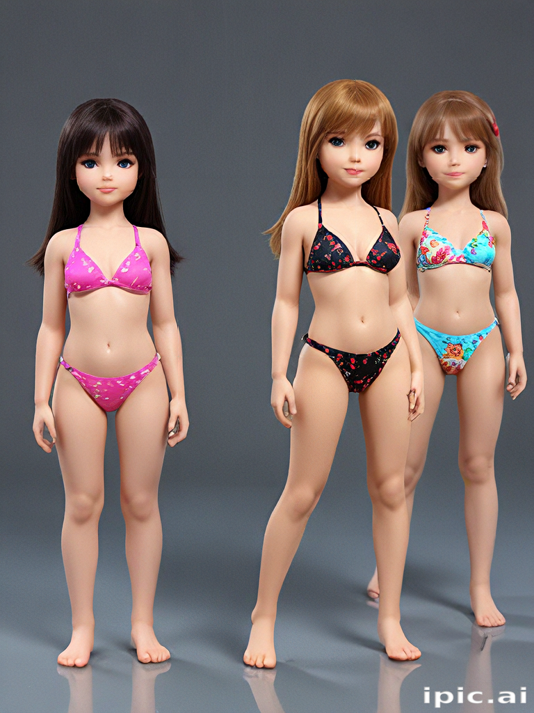 Three Fashionable Dolls Showcasing Summer Swimwear In Various Styles