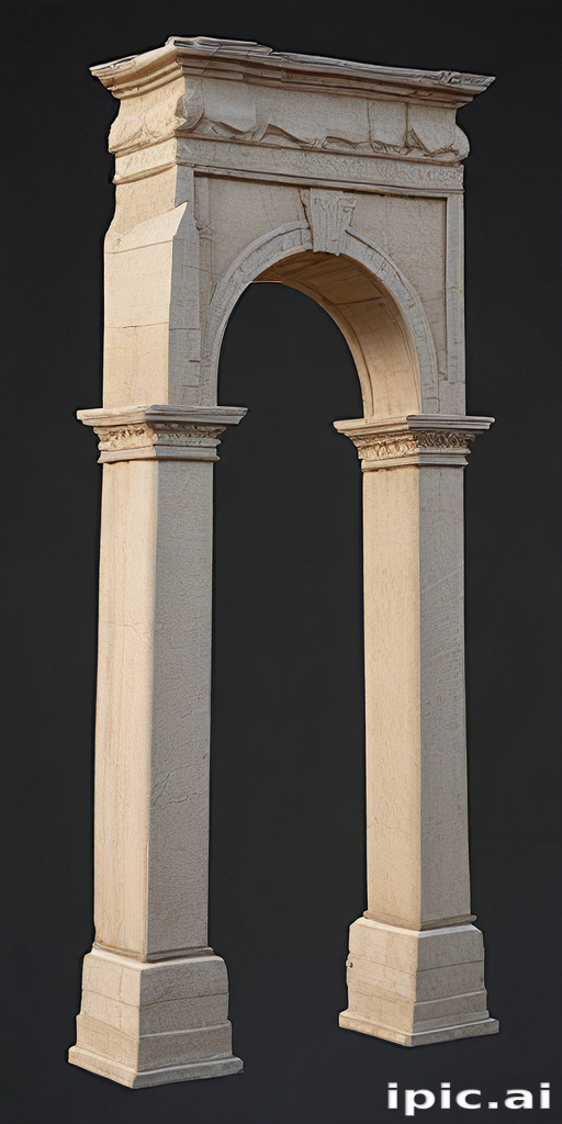 Intricately Carved Stone Archway Showcasing Classical Architectural Design Elements