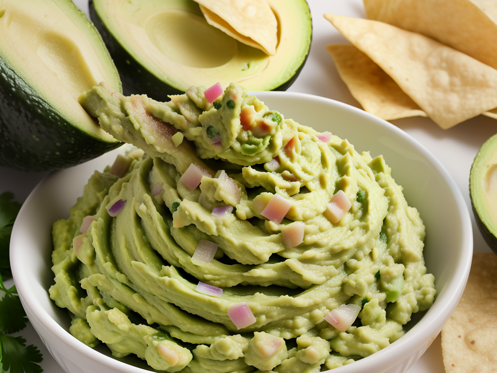 Deliciously Creamy Guacamole Served with Crispy Tortilla Chips and ...