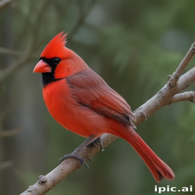 A Vibrant Cardinal Perched Gracefully on a Branch in Nature.
