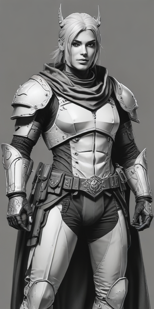 scarlet knight with tacos line art