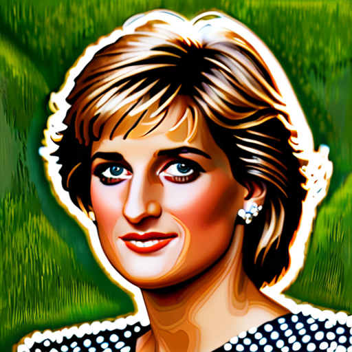 A realistic close up of Princess diana's face