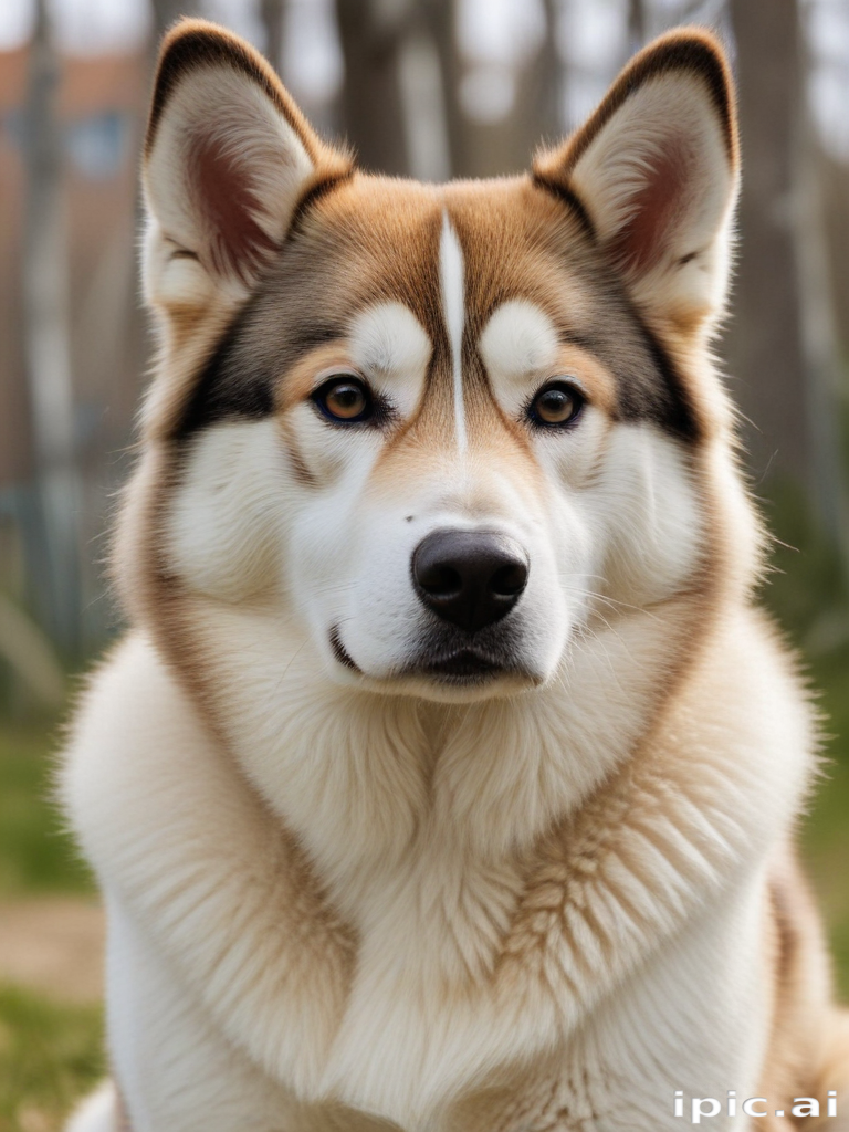 A Majestic Dog Portrait Highlighting Its Unique Features and Personality.