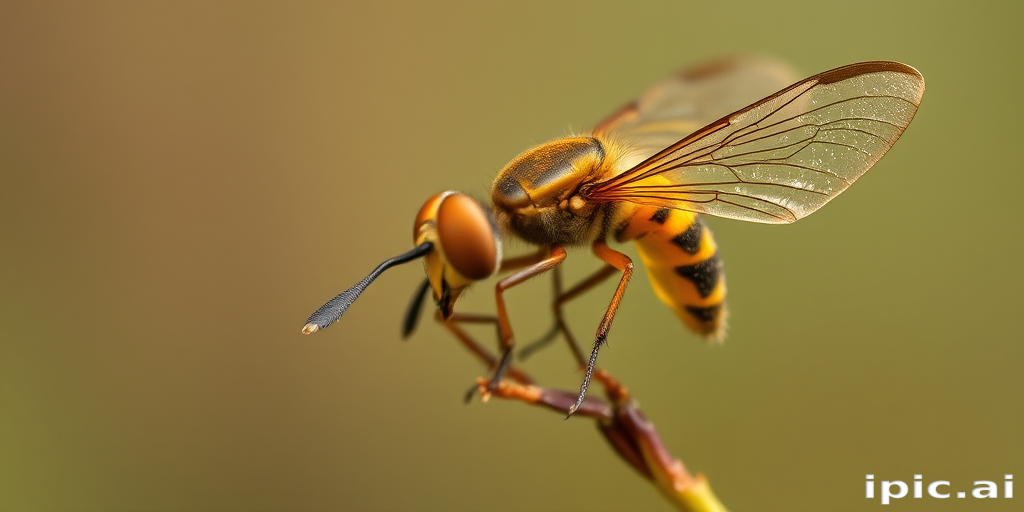 A Close-Up View of a Beautifully Detailed Honeybee on a Leaf.