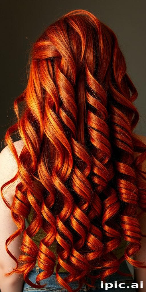 Vibrant Copper Curls: A Stunning Display of Luxurious Hair Texture