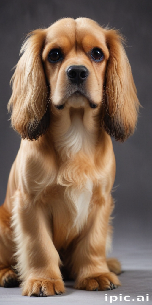 A Charming Golden Cocker Spaniel Poses Elegantly Against a Soft Background.