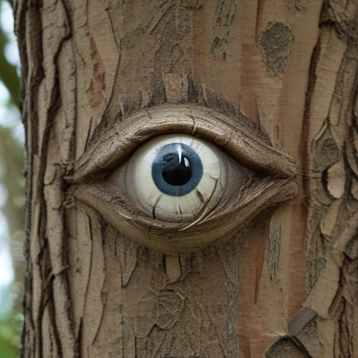 a tree with eyes