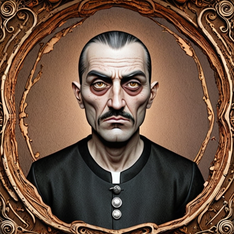giving a grim stare in cartoon style fantasy world