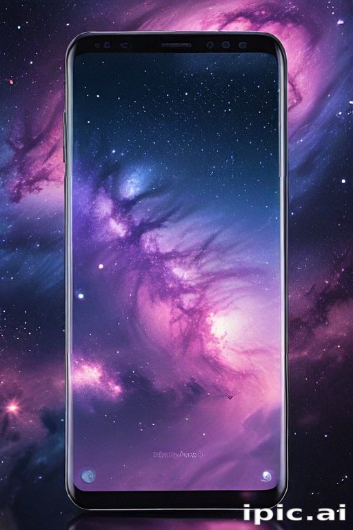 Stunning Galaxy Scene Displayed on a Sleek Modern Smartphone Screen