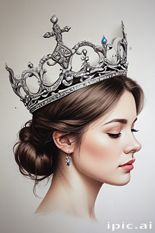 Elegance Personified: A Woman Adorned with a Regal Silver Crown