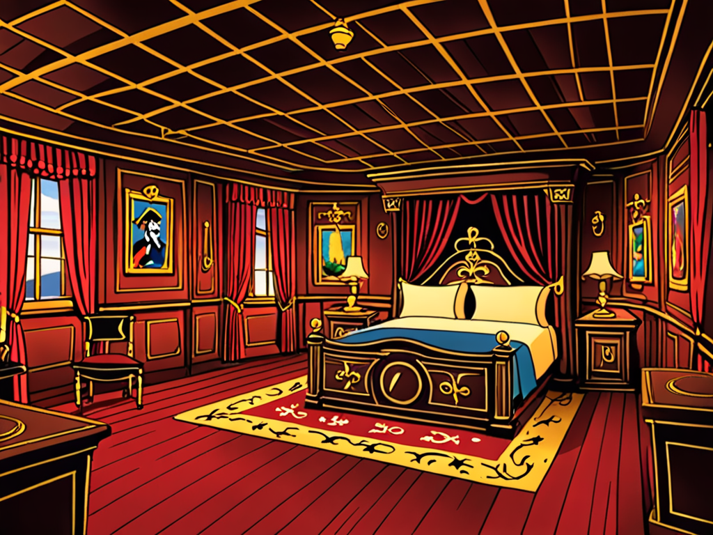 Interior of Captain Hook's state room on the pirate ship from the ...