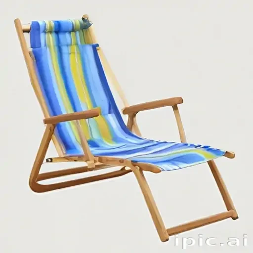 Colorful Striped Beach Chair Perfect for Relaxing by the Ocean