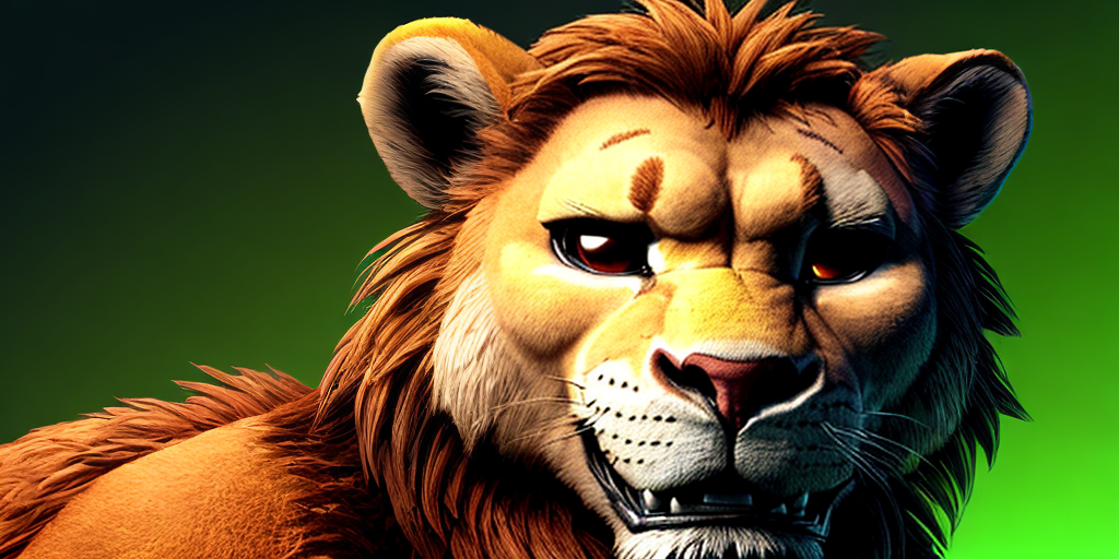 Simba de O rei leão como se fosse um Animatronic antropomórfico de FNAF